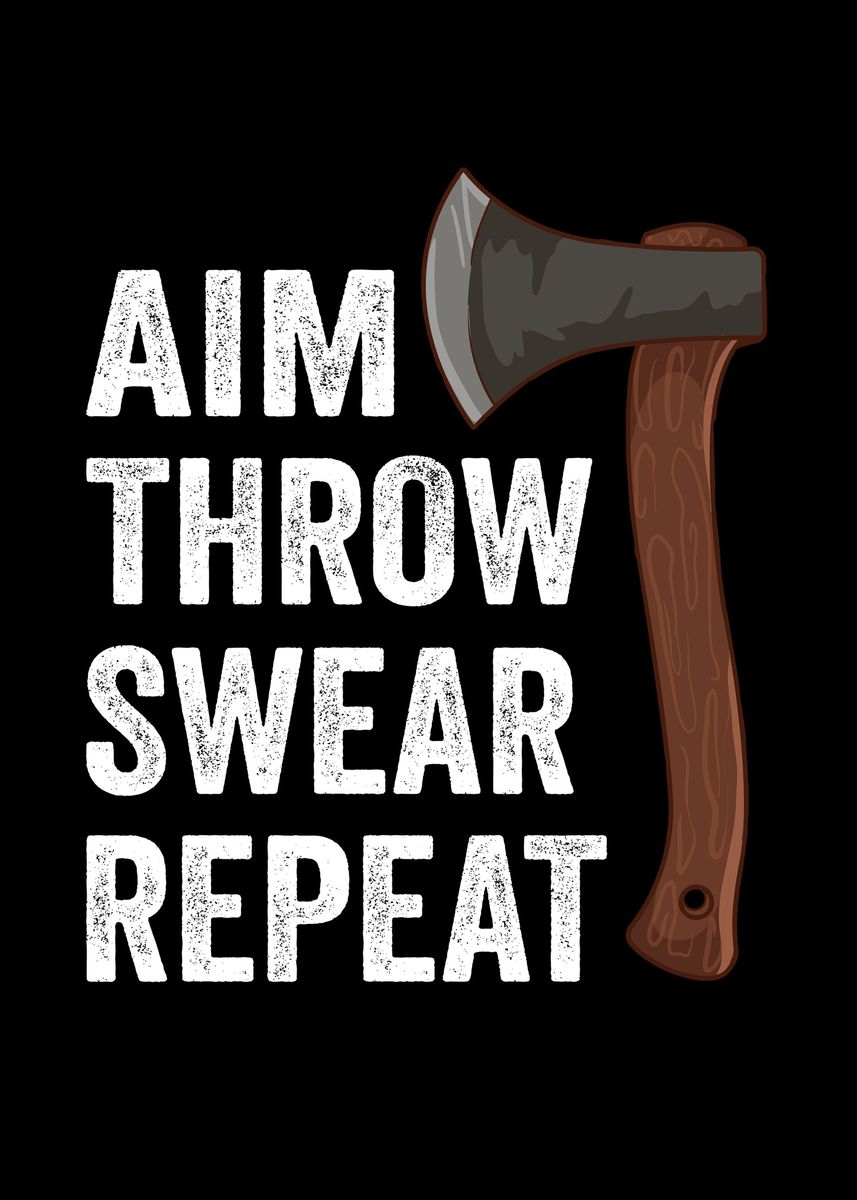 'Axe Throwing Lumberjack' Poster, picture, metal print, paint by to42 | Displate