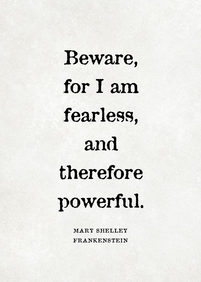 'Quote from Frankenstein' Poster, picture, metal print, paint by ...