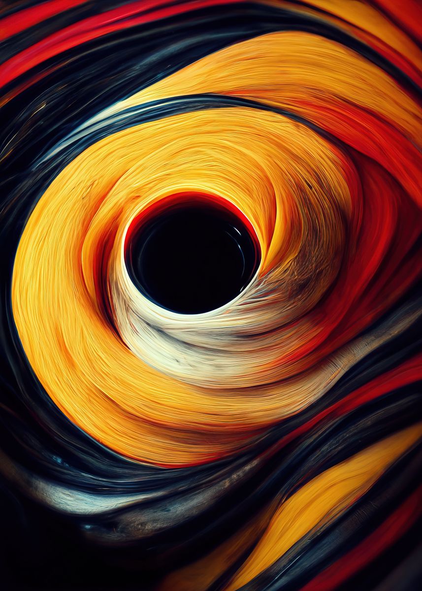 'Red Yellow Black Hole' Poster, picture, metal print, paint by NVSN ...