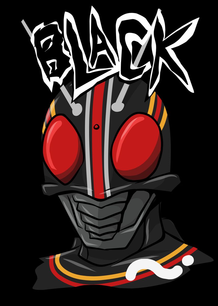 'masked rider black' Poster, picture, metal print, paint by Nurjali BD ...