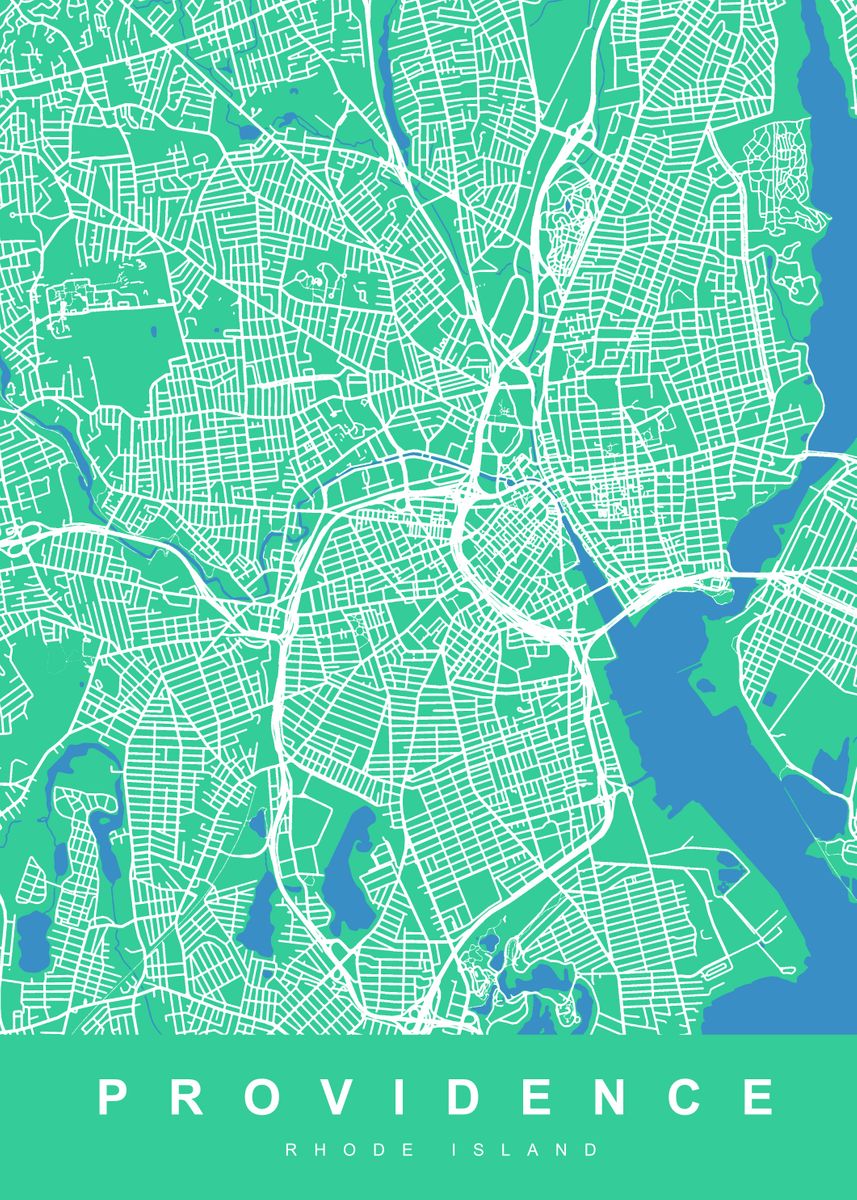 'PROVIDENCE RHODE ISLAND' Poster, picture, metal print, paint by ...