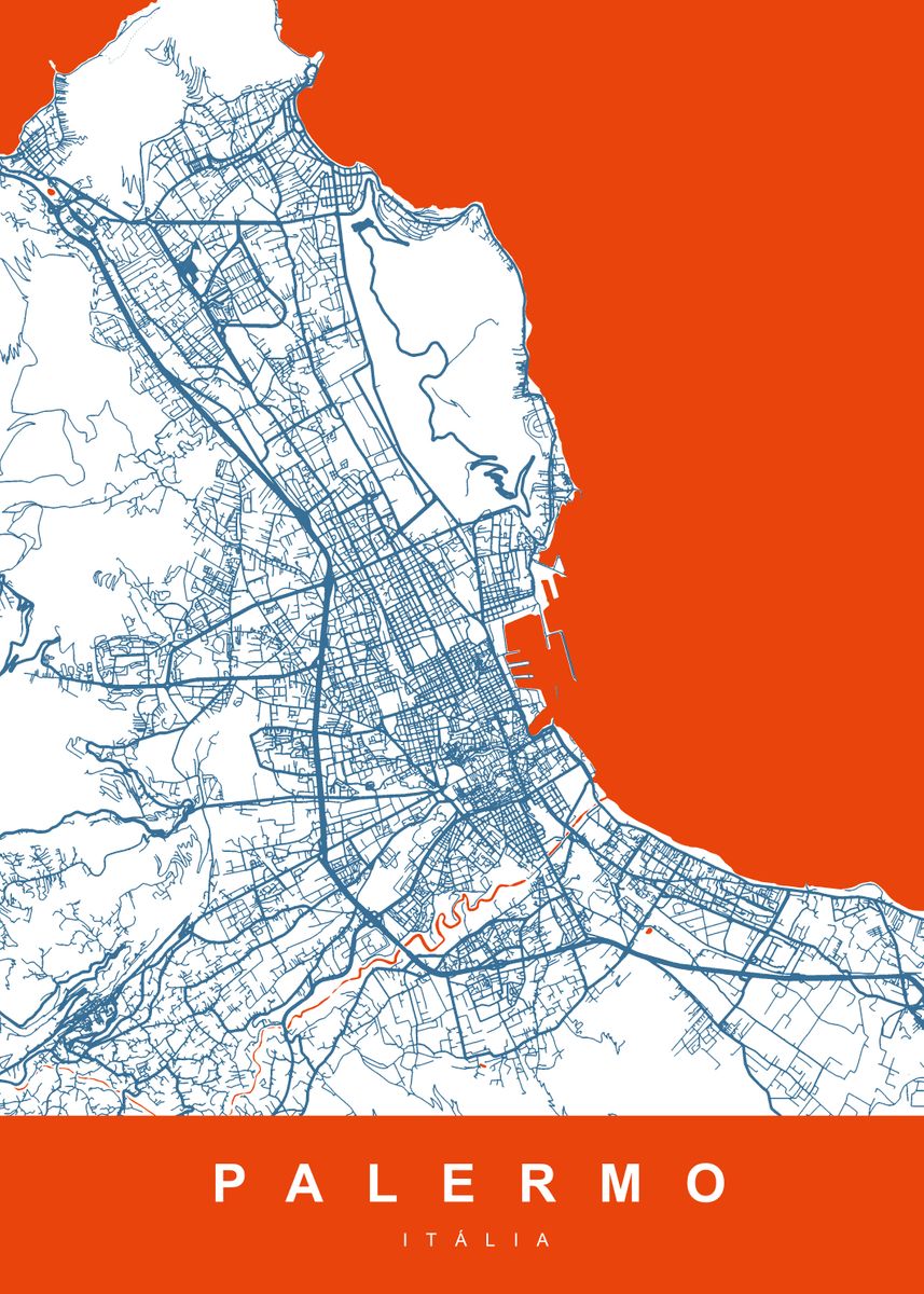 'PALERMO Map ITALY' Poster by UrbanMaps | Displate