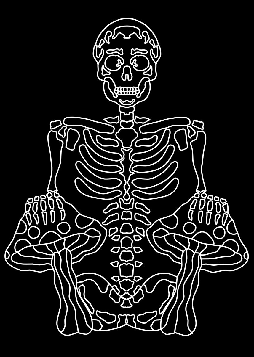 'skeleton bones mushroom' Poster, picture, metal print, paint by tarin ...
