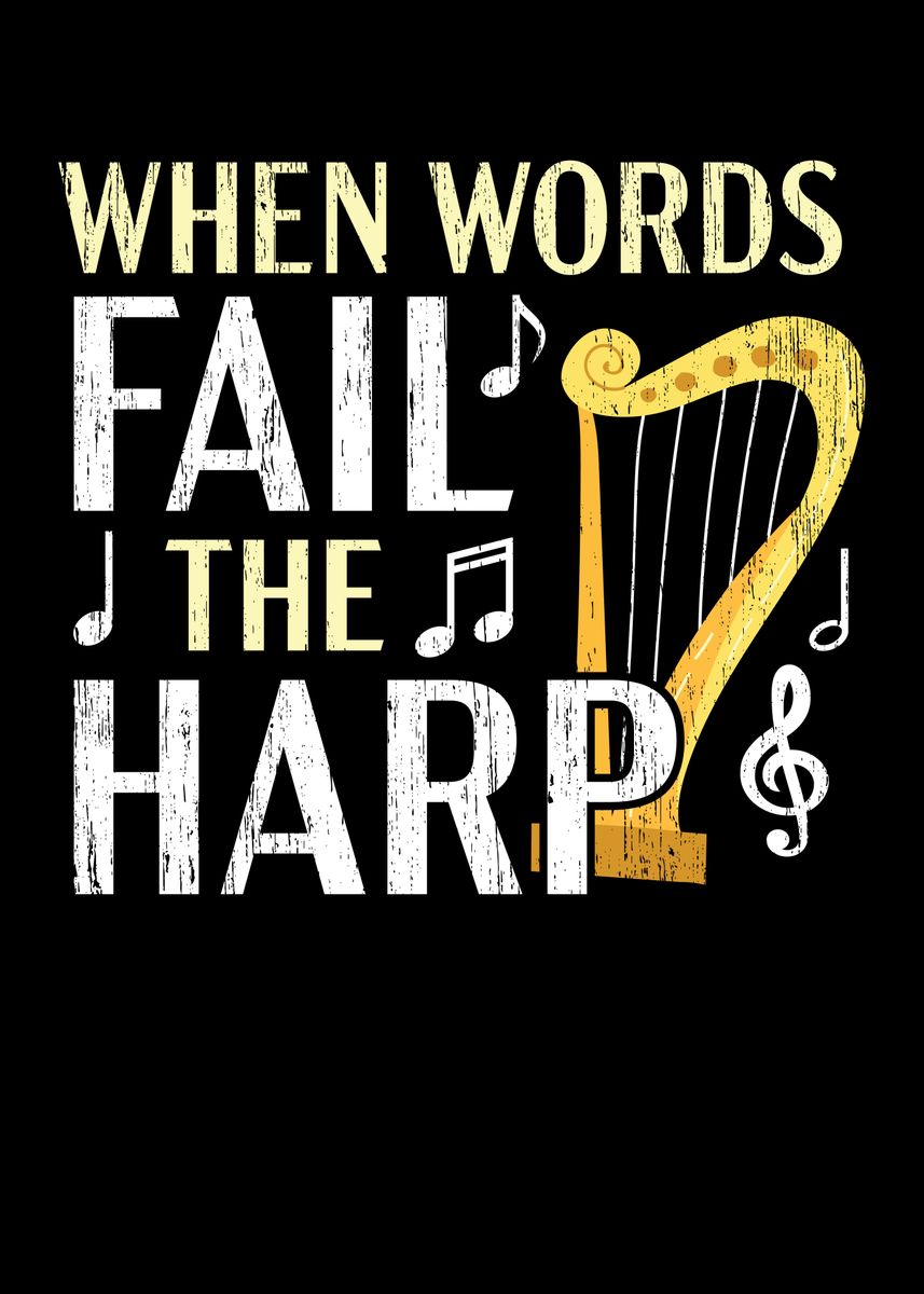'Harp Player' Poster, picture, metal print, paint by NAO | Displate