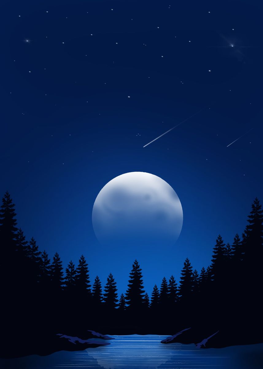 'Very Quiet Night' Poster, picture, metal print, paint by Adriel Vector ...