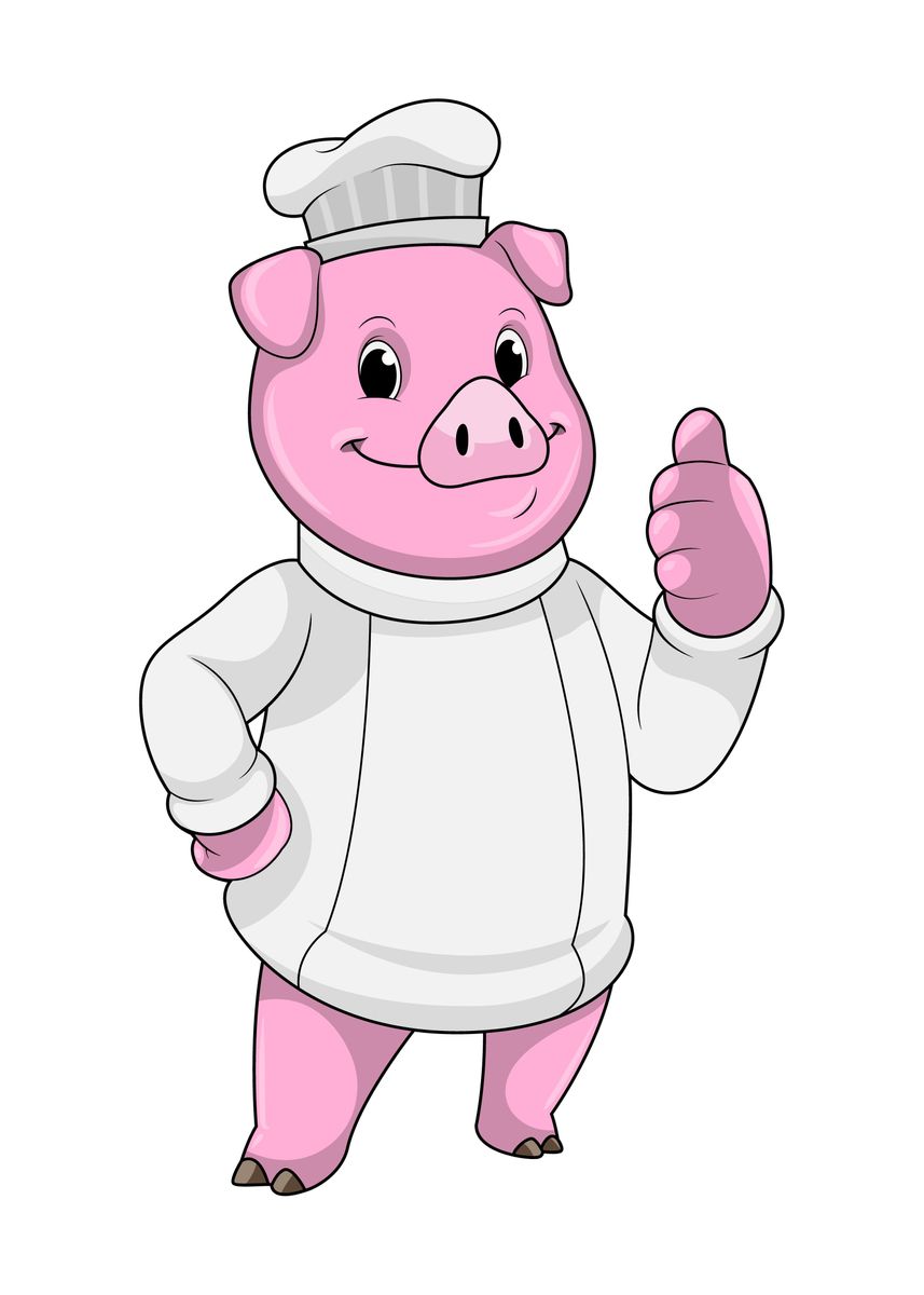 'Pig Cook Chef hat' Poster, picture, metal print, paint by Markus ...