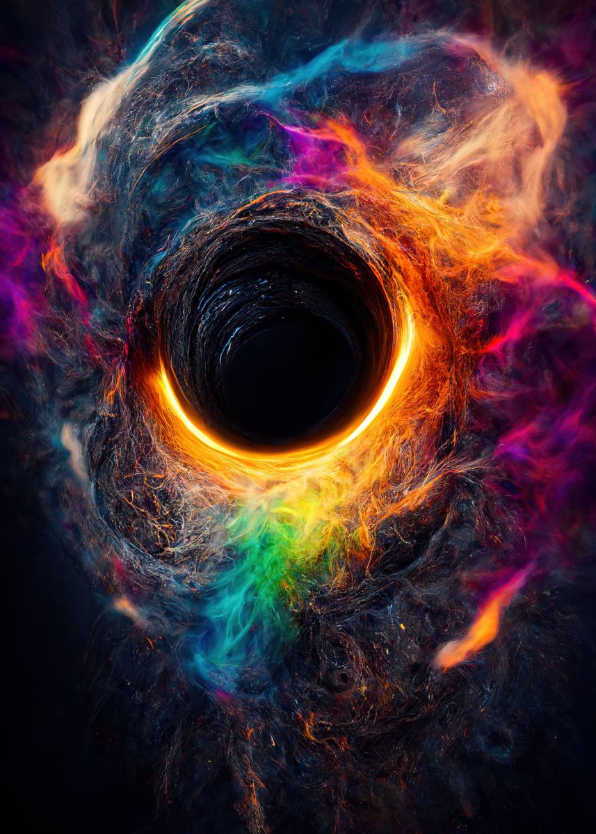 'Rainbow Blackhole' Poster, picture, metal print, paint by NVSN | Displate