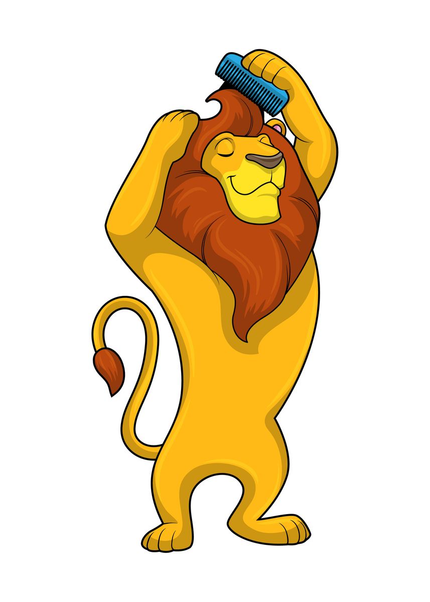 'Lion Hairs Comb' Poster by Markus Schnabel | Displate