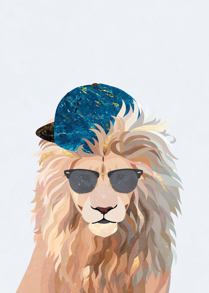 'Snapback Lion 2' Poster, picture, metal print, paint by Sarah Manovski ...