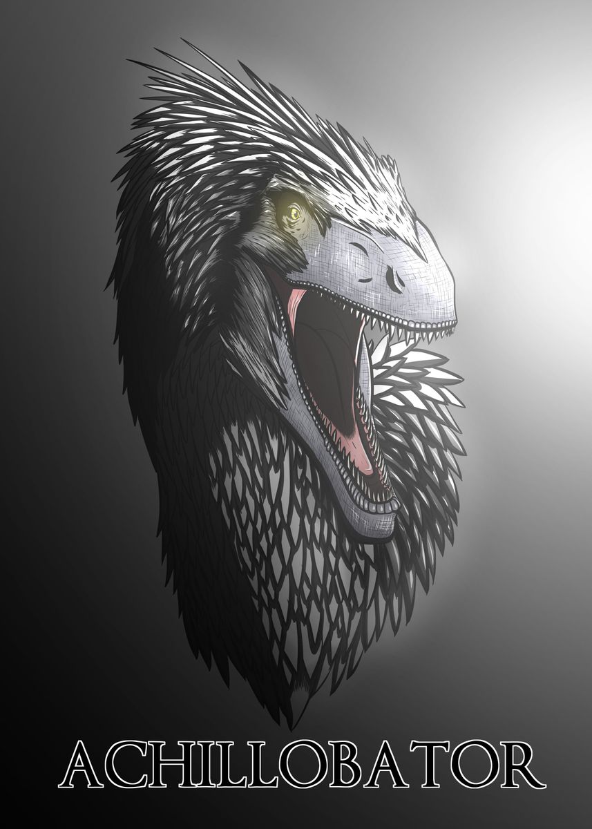 'Achillobator giganticus' Poster, picture, metal print, paint by Ryo ...