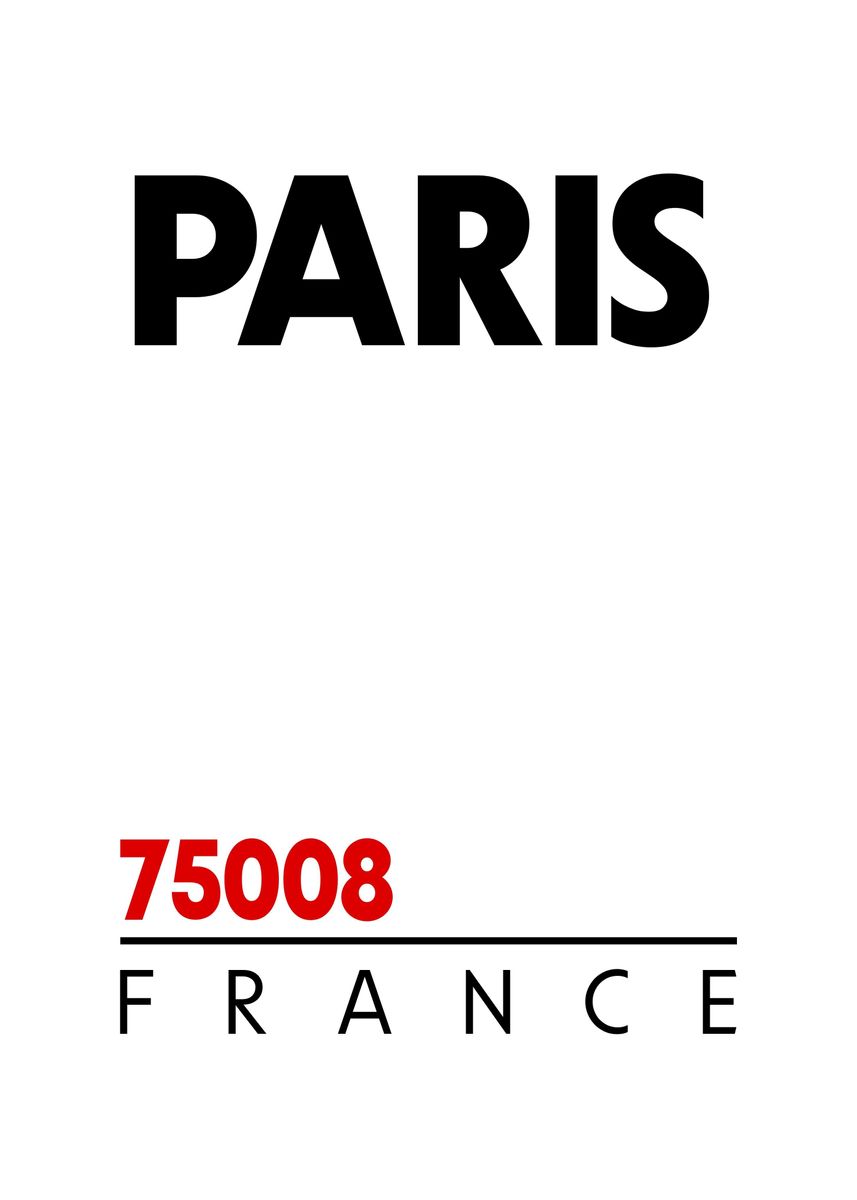 'Paris Postal Code' Poster, picture, metal print, paint by Vicky ...