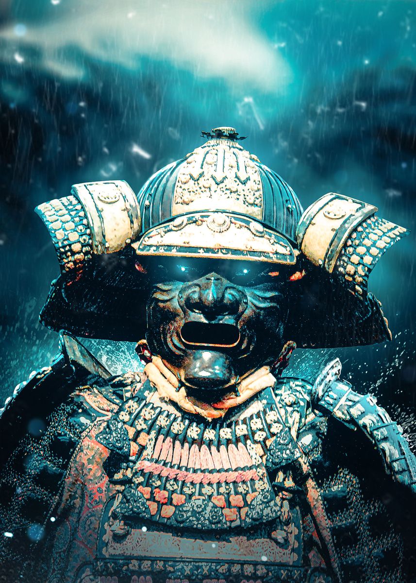 'Samurai Water Warrior' Poster by Sebastian Karlsson | Displate