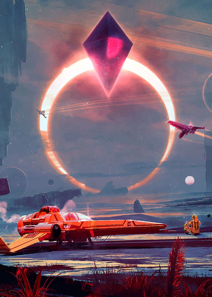 'No Mans Sky' Poster, picture, metal print, paint by Mr Simple | Displate