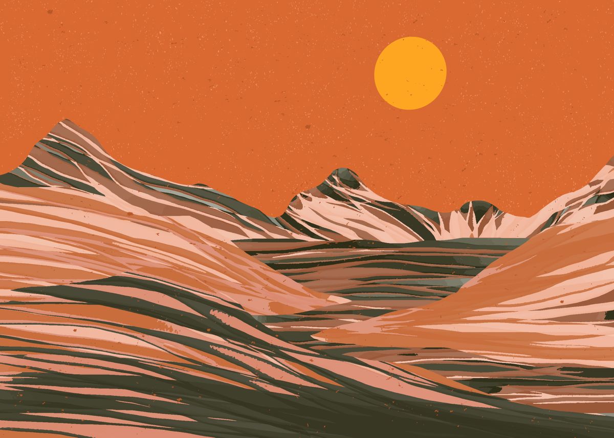 'Abstract Mountain art' Poster by budi yanto | Displate