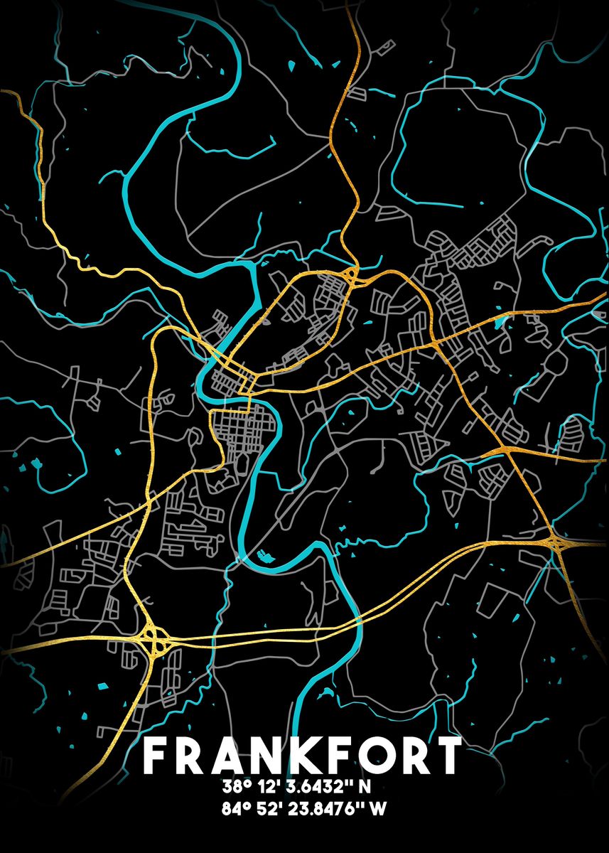 'Frankfort KY USA' Poster by Clayborne Frank | Displate