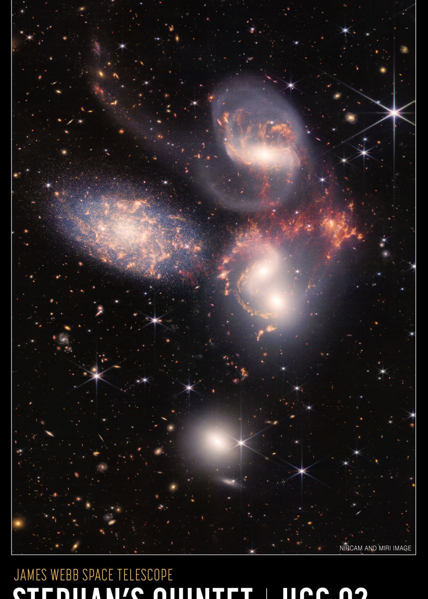 'Stephans Quintet HCG 92' Poster, picture, metal print, paint by ...