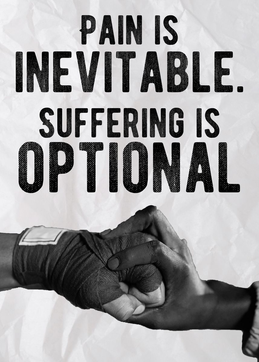 'Pain Is Inevitable' Poster, picture, metal print, paint by Colorize ...
