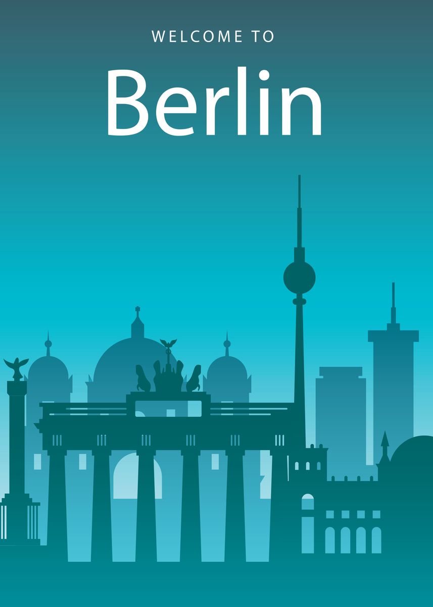 'Berlin Print Germany' Poster, picture, metal print, paint by Le Duc Hiep | Displate