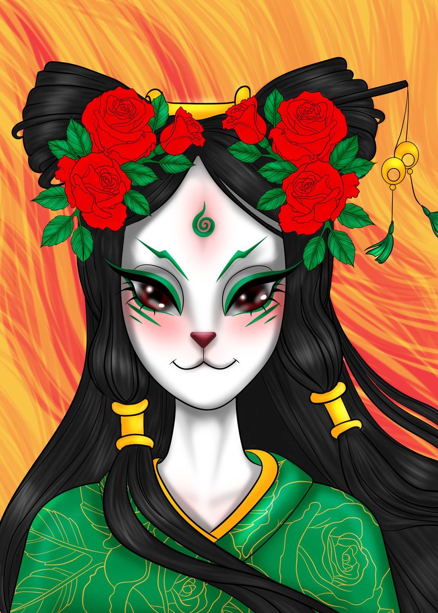 'Geisha fox' Poster by Yarina Joy | Displate