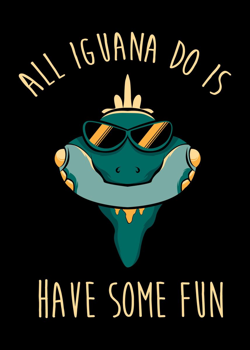 'Funny Iguana' Poster by FunnyGifts | Displate