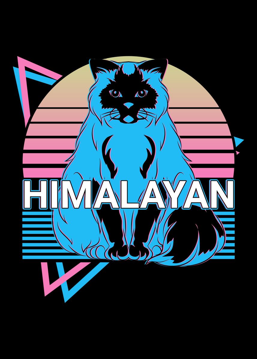 'Himalayan Cat Retro' Poster, picture, metal print, paint by ...