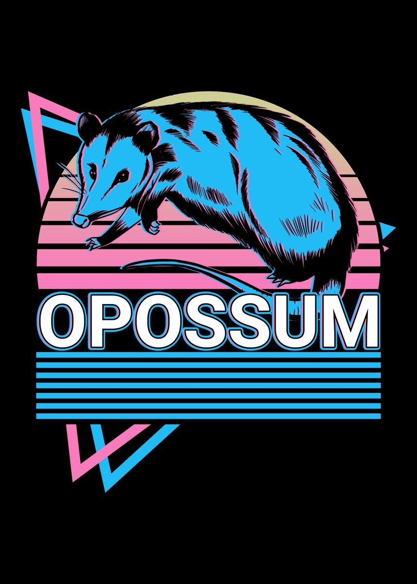 'Opossum Retro' Poster, picture, metal print, paint by AestheticAlex ...