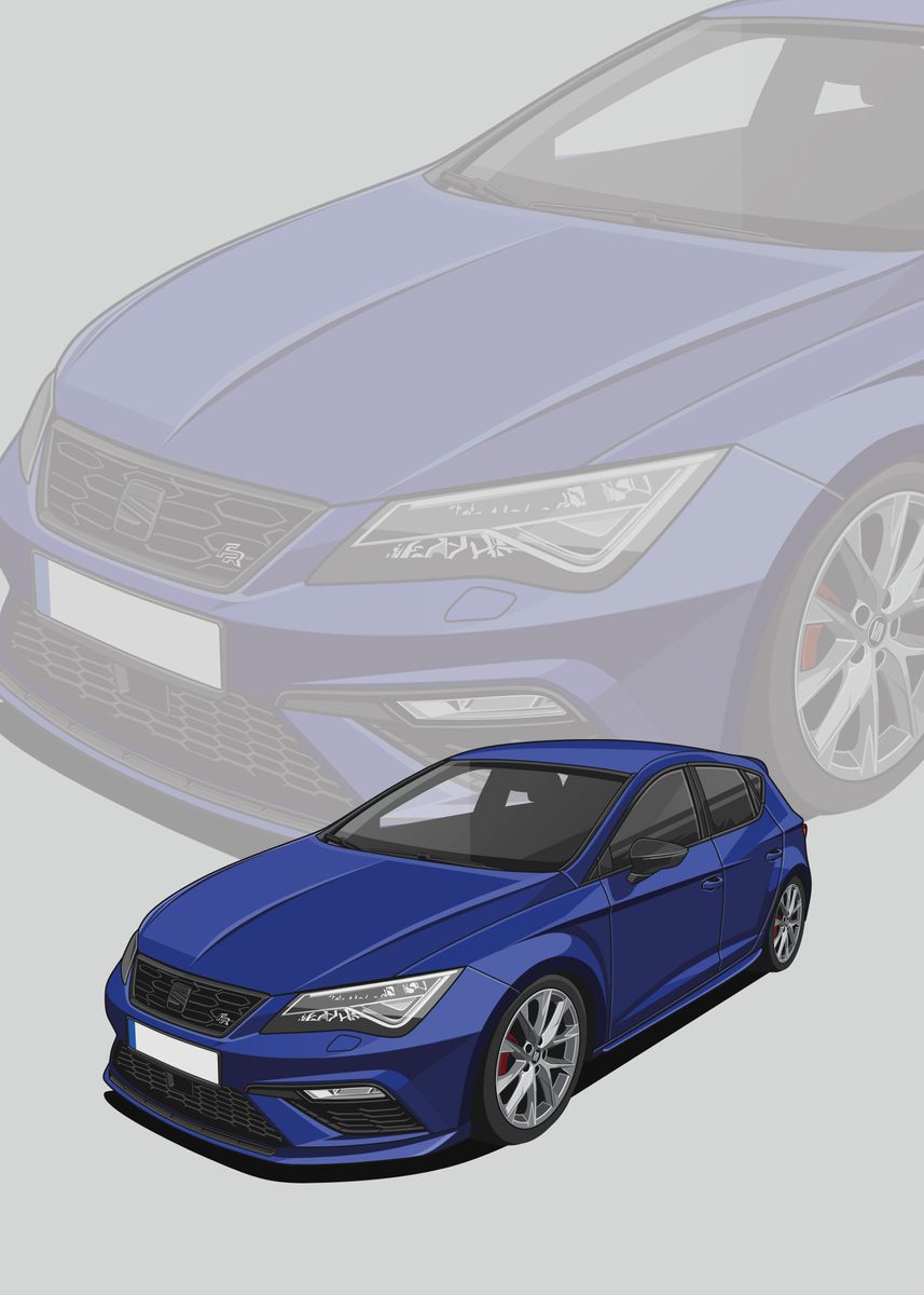 'Seat leon car' Poster, picture, metal print, paint by capture art ...