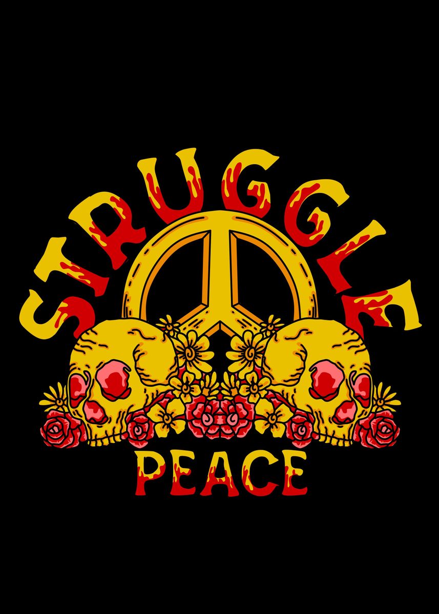 'art skull peace' Poster, picture, metal print, paint by tarin muj ...