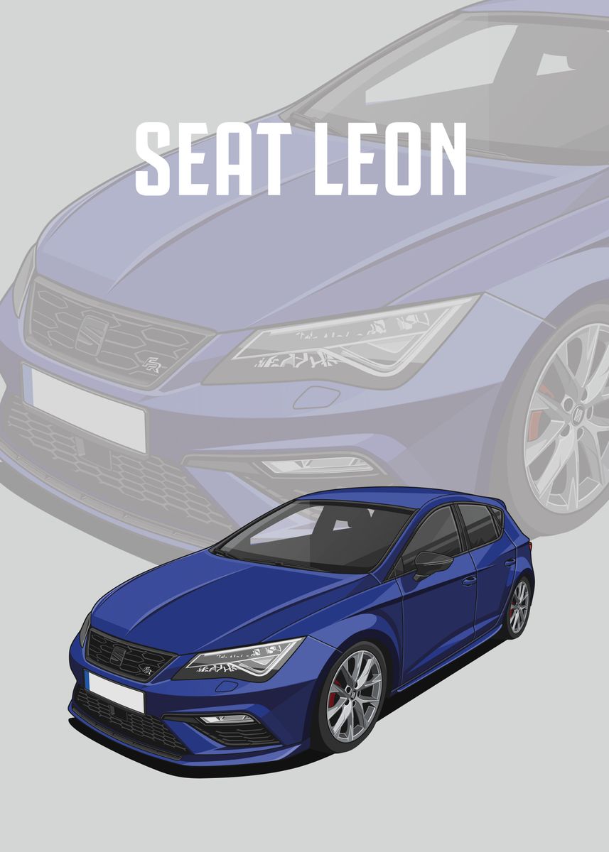 'Seat leon car' Poster, picture, metal print, paint by capture art ...