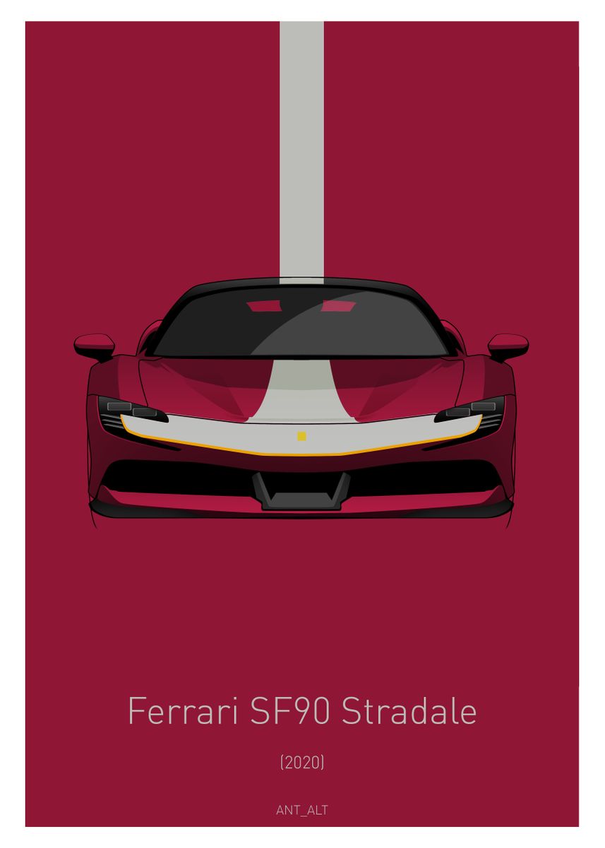 'SF90' Poster, picture, metal print, paint by Alt ILLUSTRATIONS | Displate