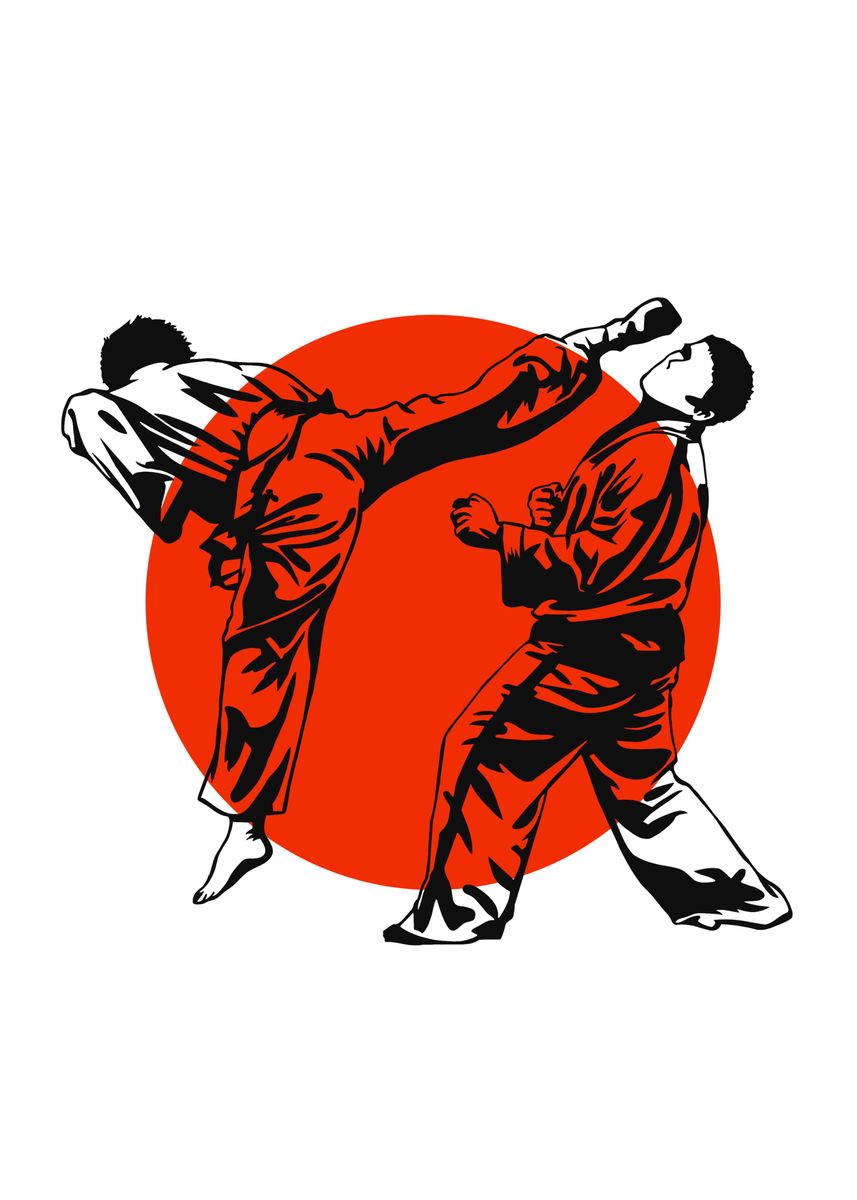 'Karate' Poster, picture, metal print, paint by Karin Studio | Displate