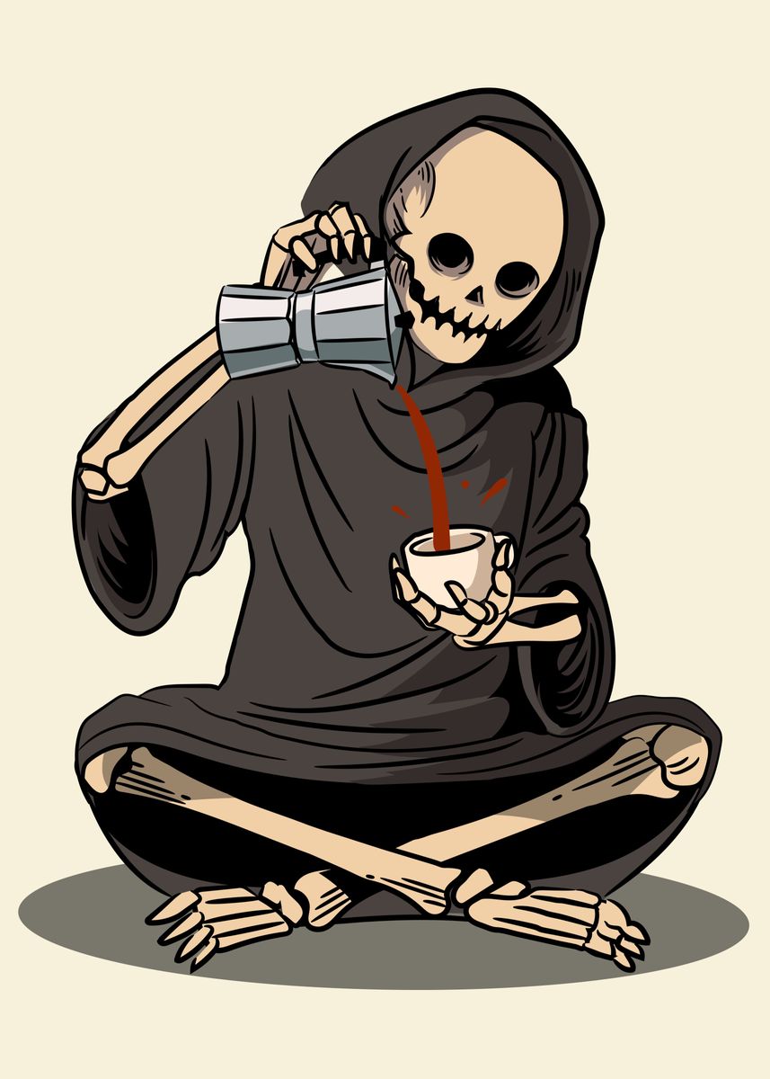 'Death's Brew' Poster, picture, metal print, paint by NIZAM KHAN | Displate