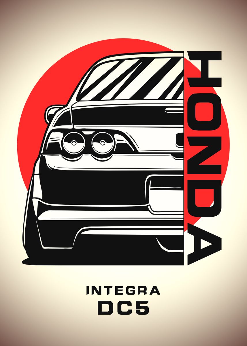 'Integra DC5' Poster, picture, metal print, paint by Faissal Thomas | Displate
