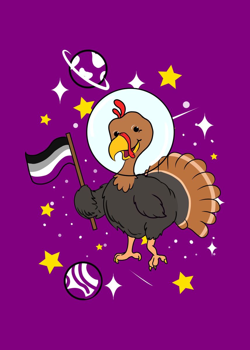 'Asexual Turkey Ace Pride' Poster, picture, metal print, paint by ...