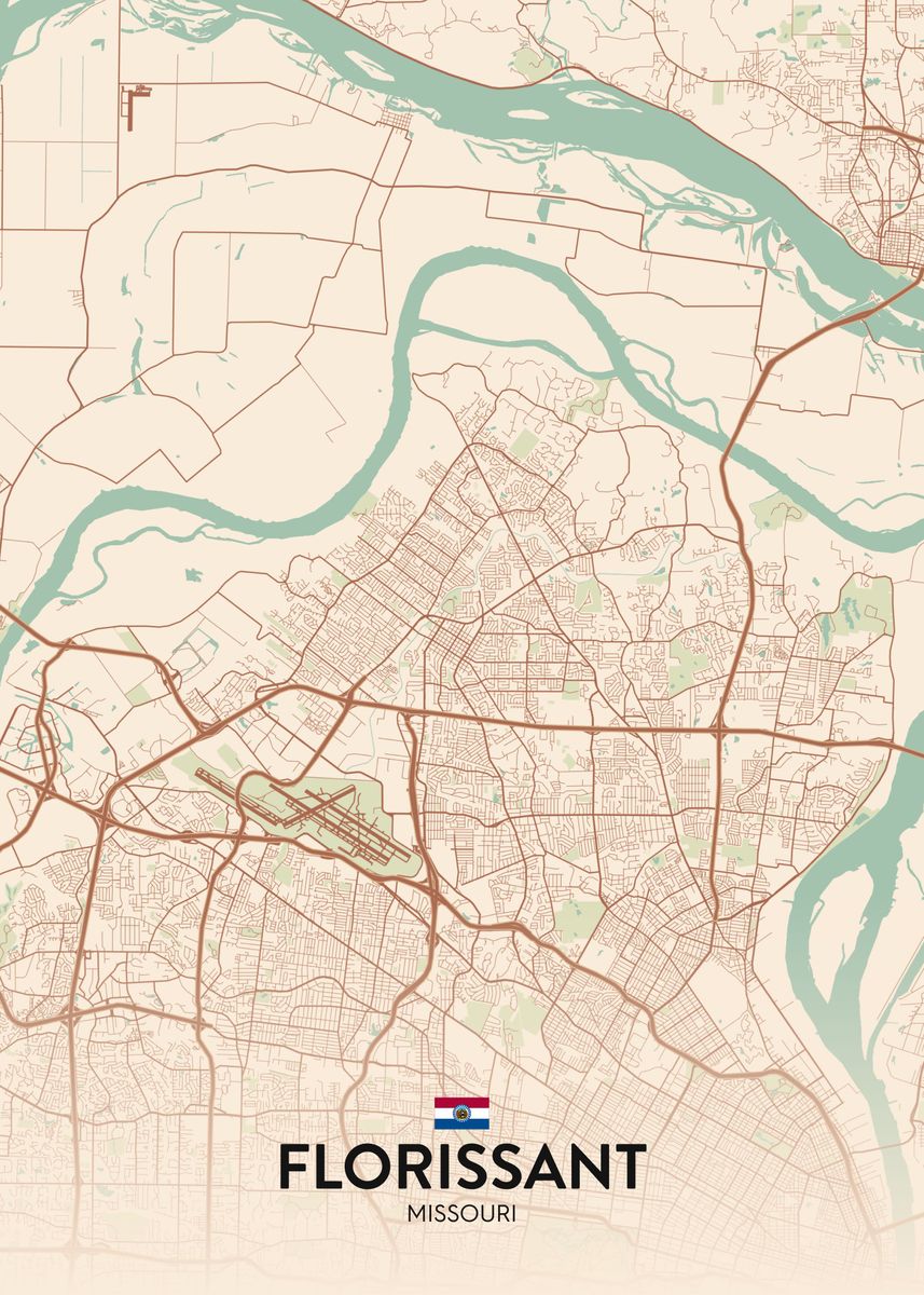 'Florissant MO' Poster, picture, metal print, paint by IMR Designs ...