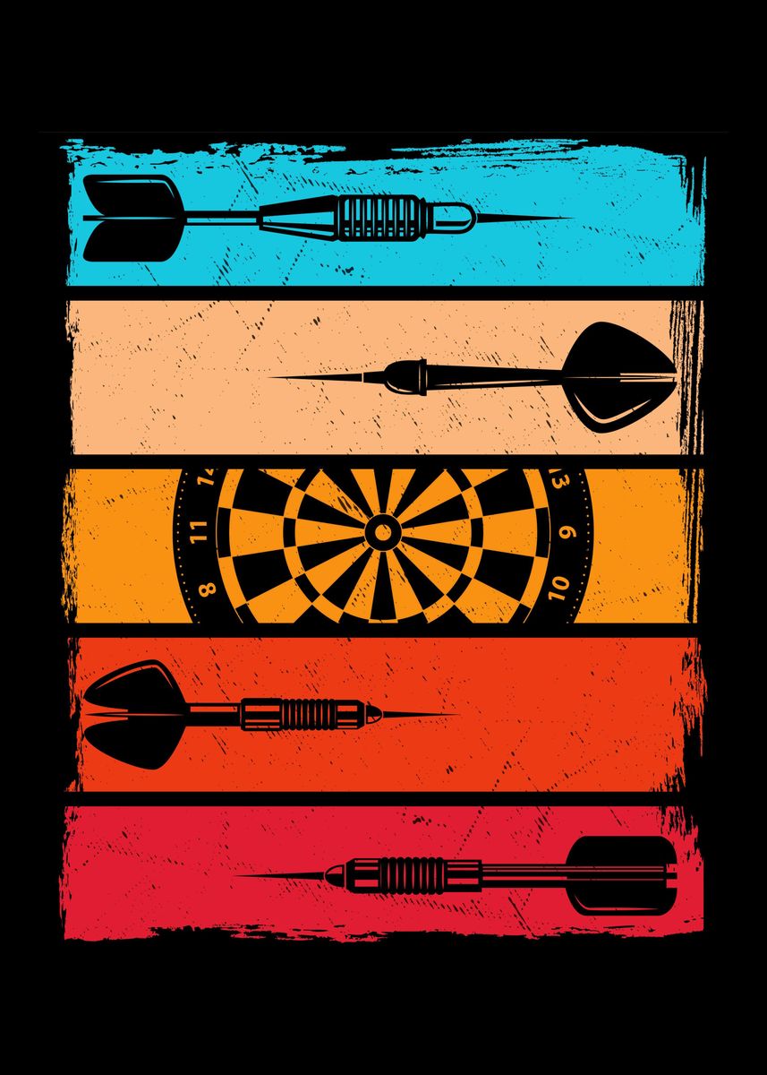 'Darts Theme Dartboard' Poster, picture, metal print, paint by ...