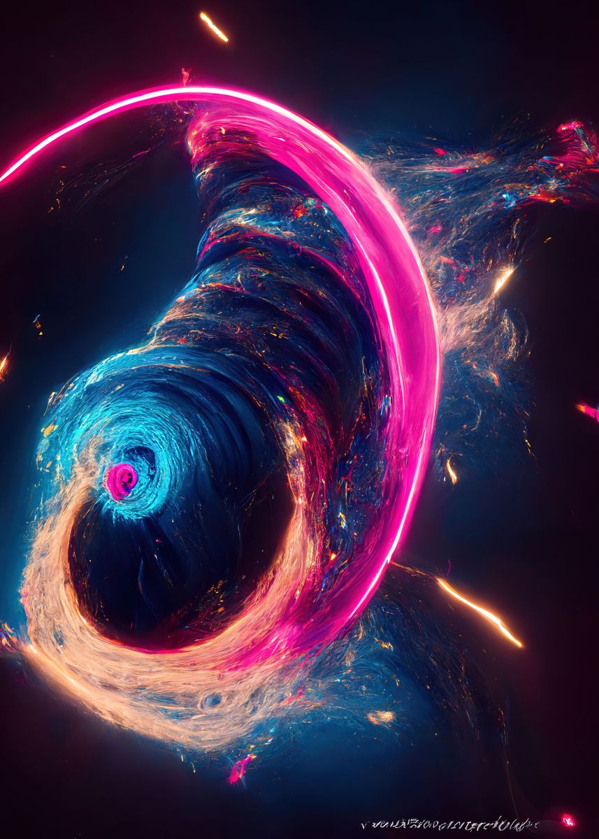 'Neon Slash' Poster by AJ | Displate