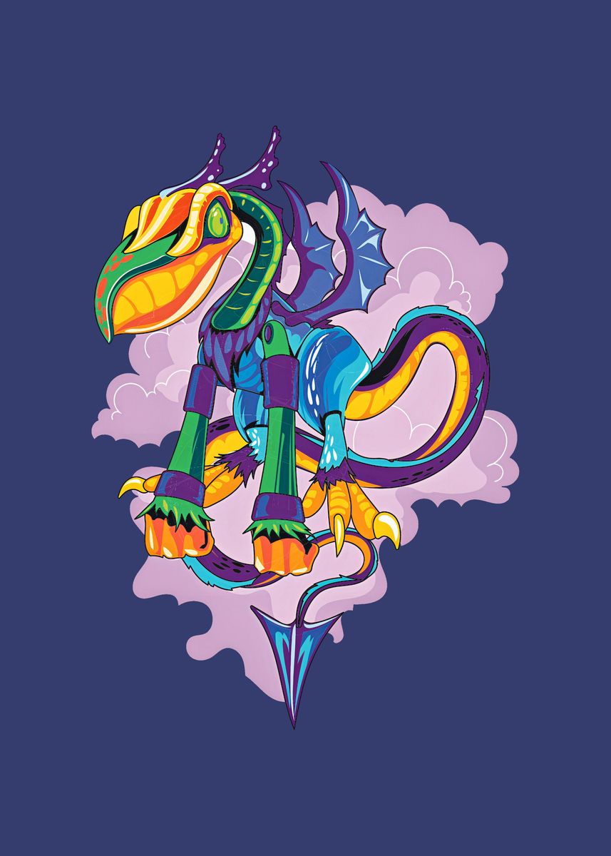 'Colorful Dragon' Poster, picture, metal print, paint by Tobasiano ...