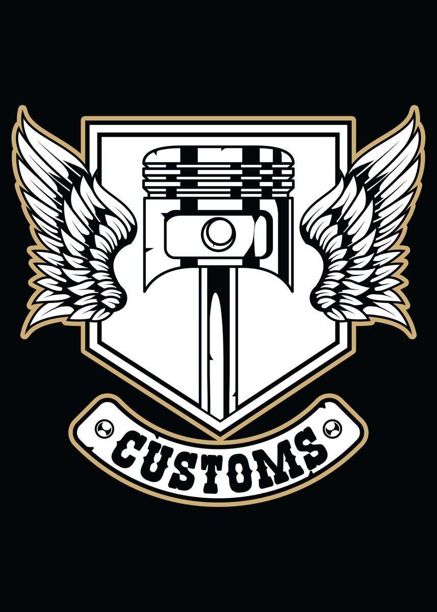 'Motorcycle club' Poster, picture, metal print, paint by PowerUp Design ...