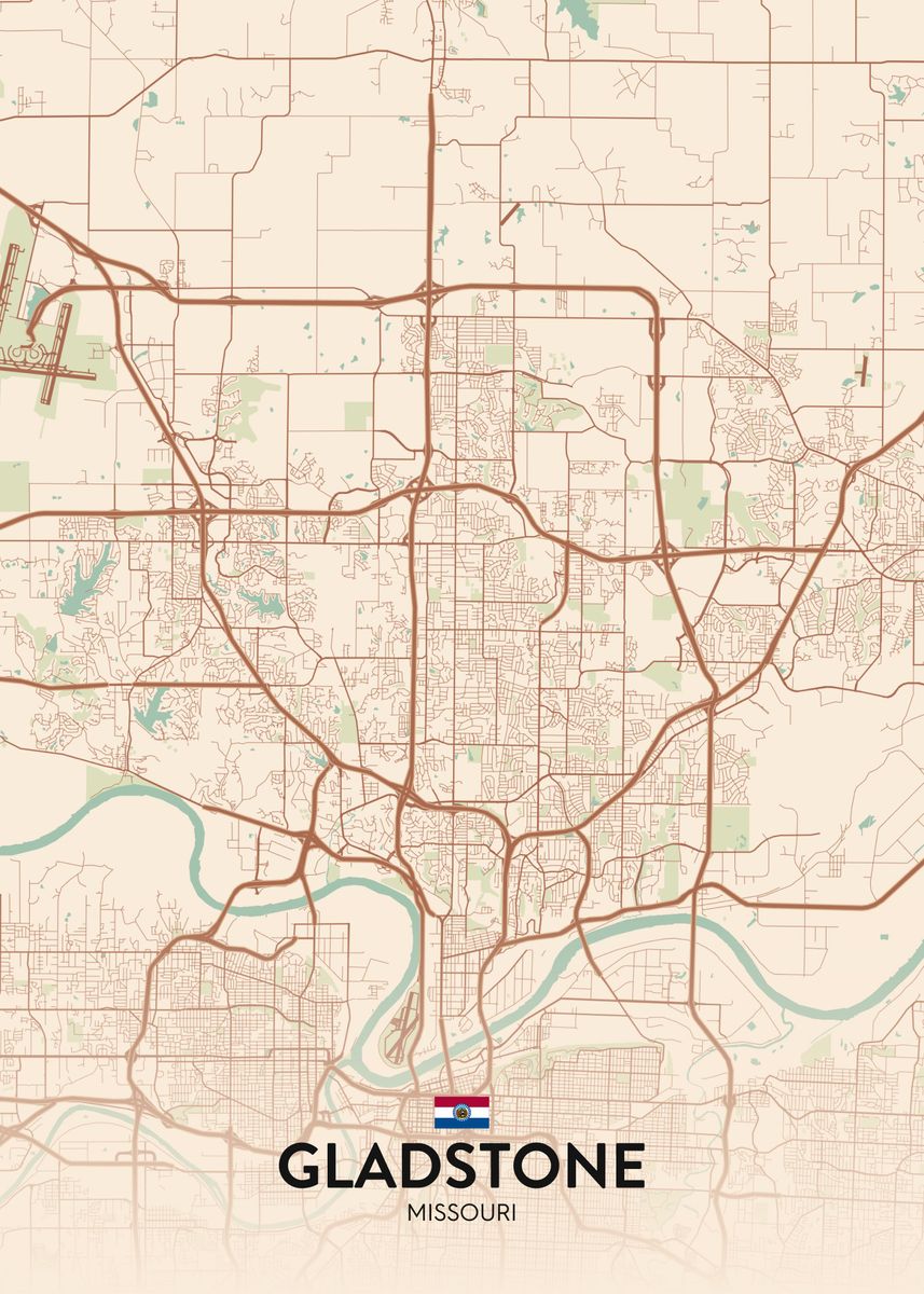 'Gladstone MO' Poster, picture, metal print, paint by IMR Designs | Displate