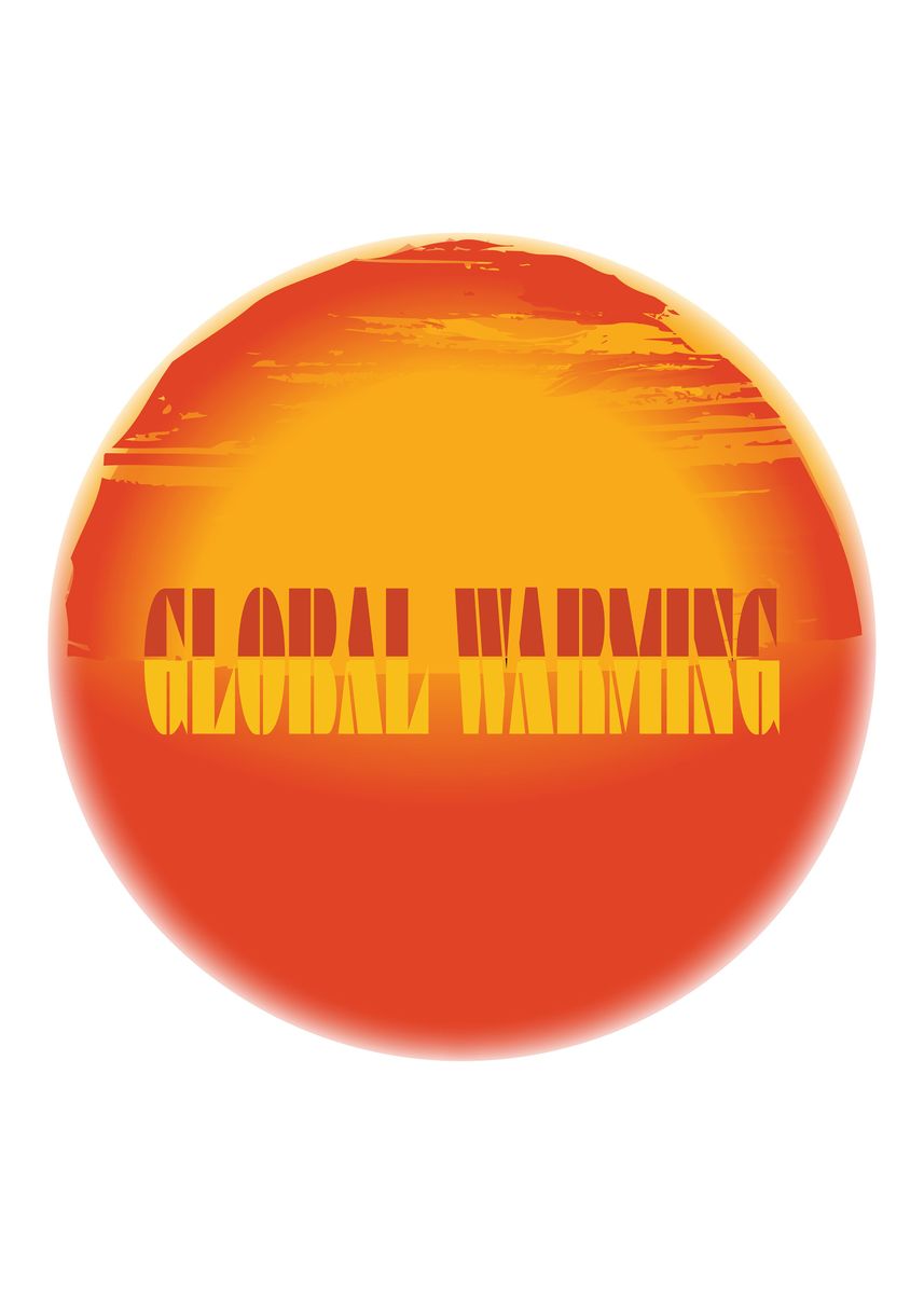'Global Warming Orange Suns' Poster, picture, metal print, paint by ...