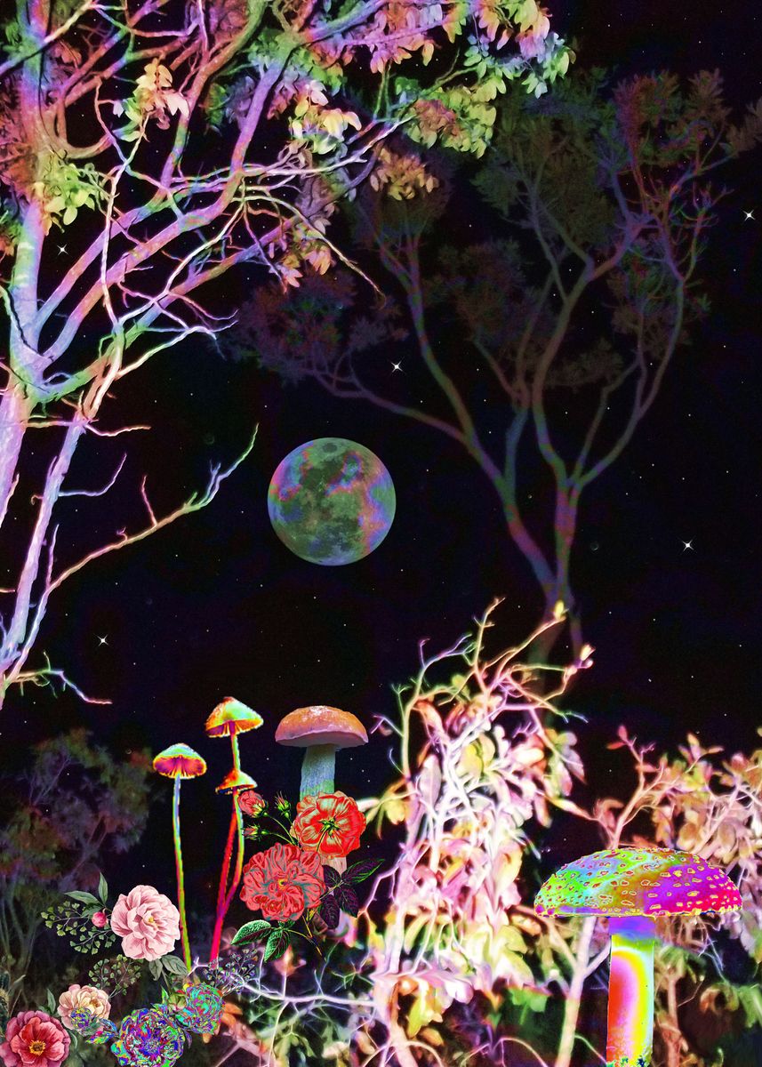 'Colorful Night' Poster, picture, metal print, paint by Cajuca | Displate