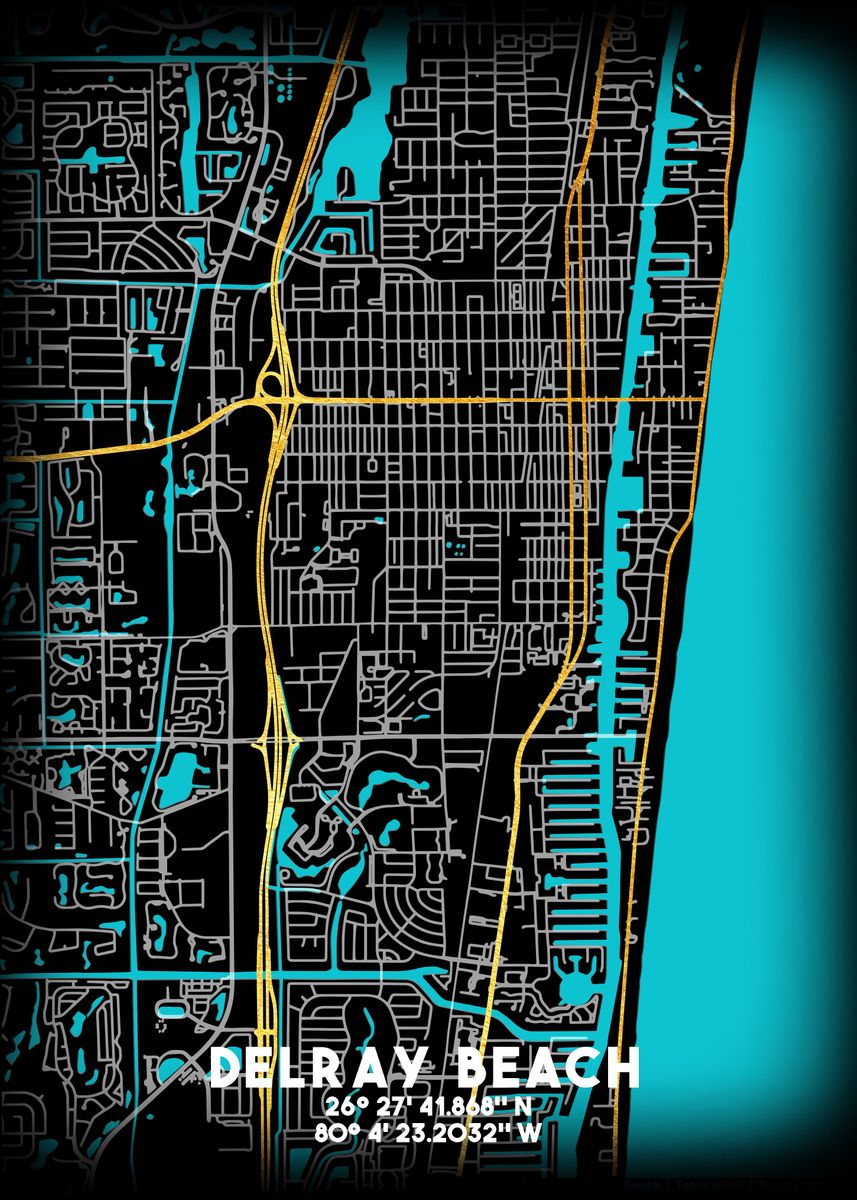 'Delray Beach FL USA' Poster by Clayborne Frank | Displate