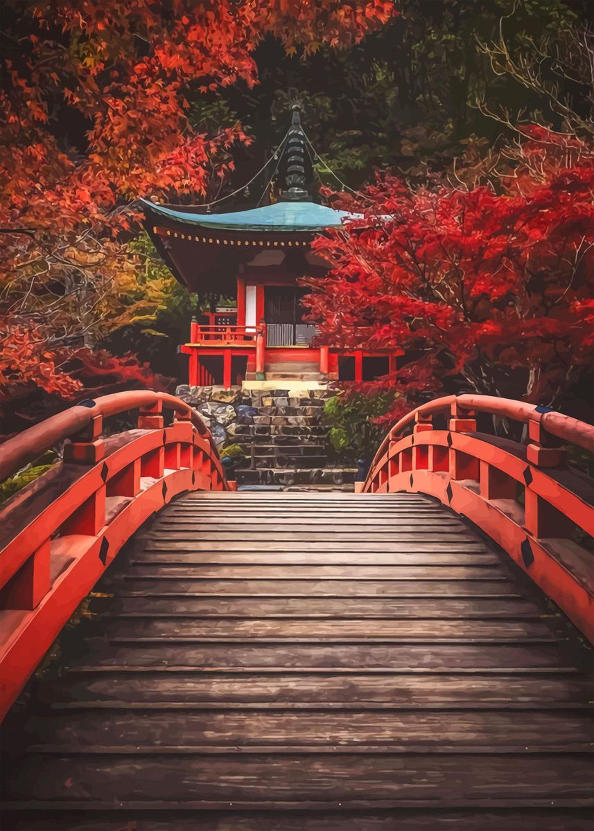 'Japanese Autumn' Poster, picture, metal print, paint by Chisato ...