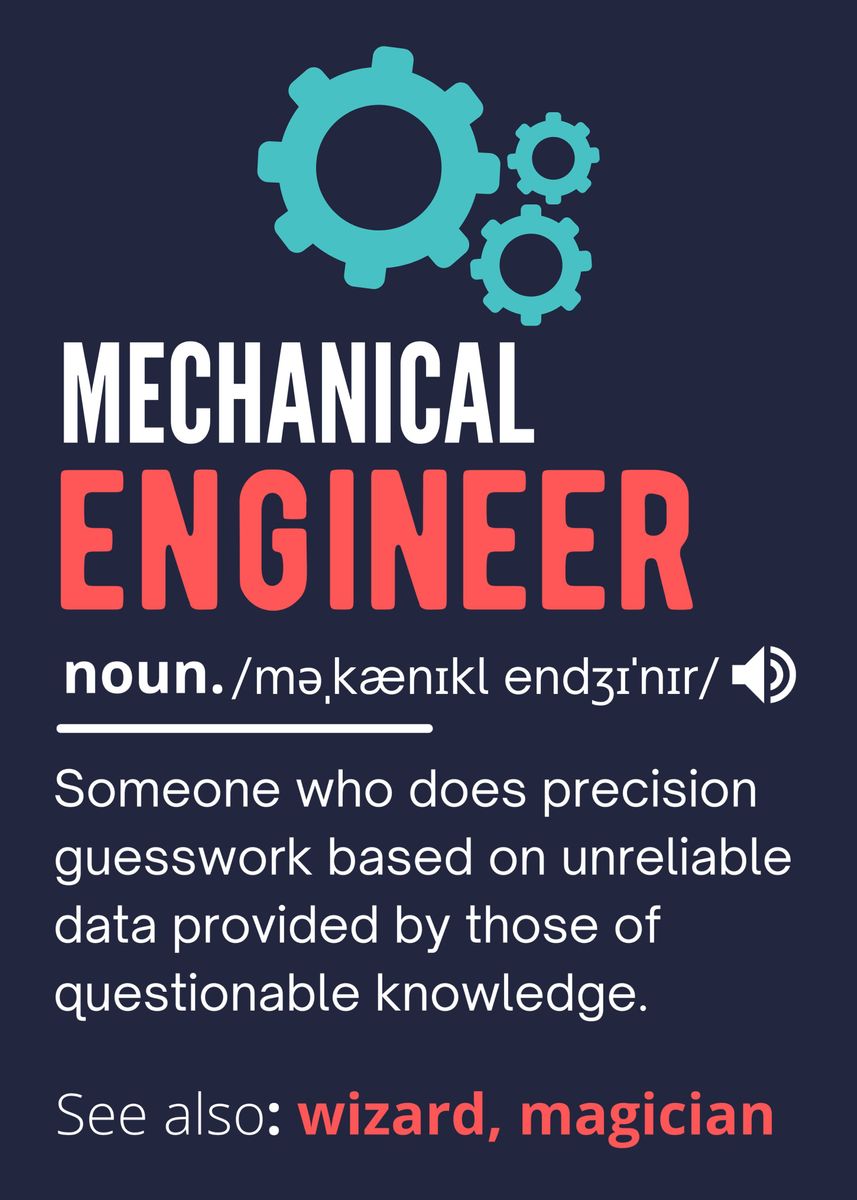 'Funny Engineer Definition' Poster, picture, metal print, paint by ...