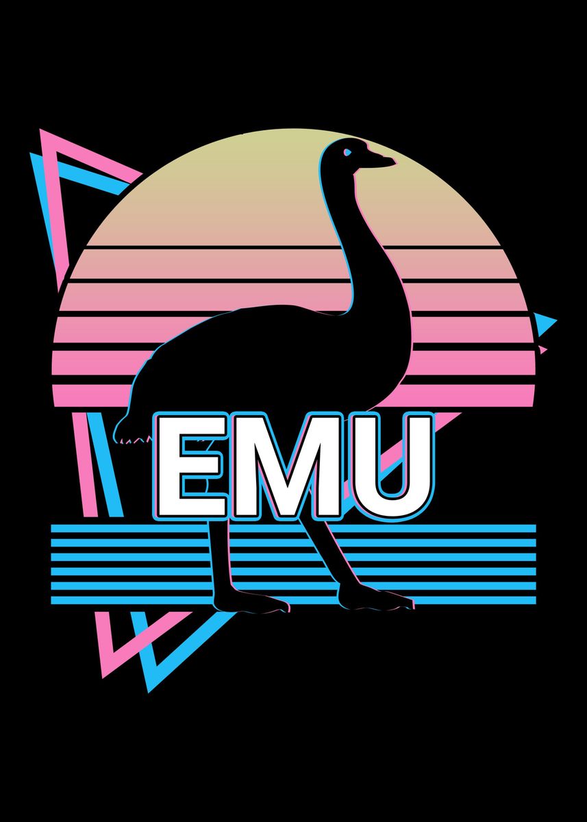 'Emu Retro' Poster by AestheticAlex | Displate