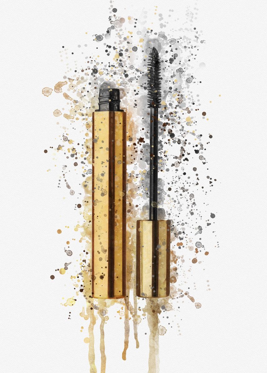 'Mascara makeup watercolor ' Poster, picture, metal print, paint by ...