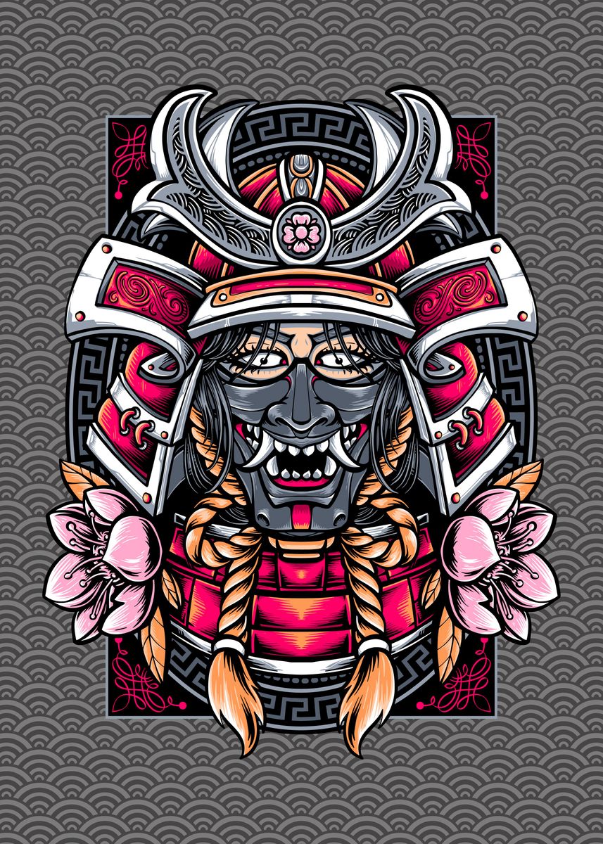 'Samurai' Poster, picture, metal print, paint by Izu | Displate