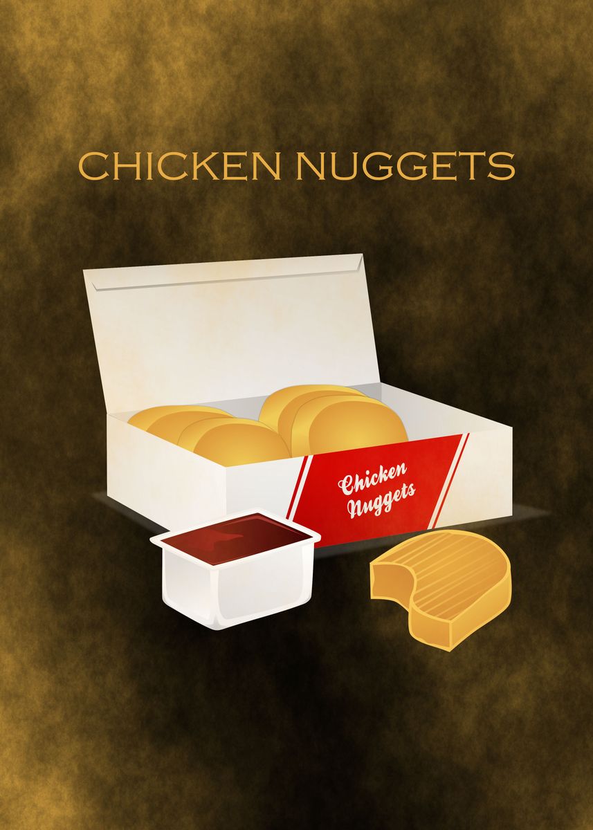 'Chicken Nuggets ' Poster, picture, metal print, paint by Spring Flower ...