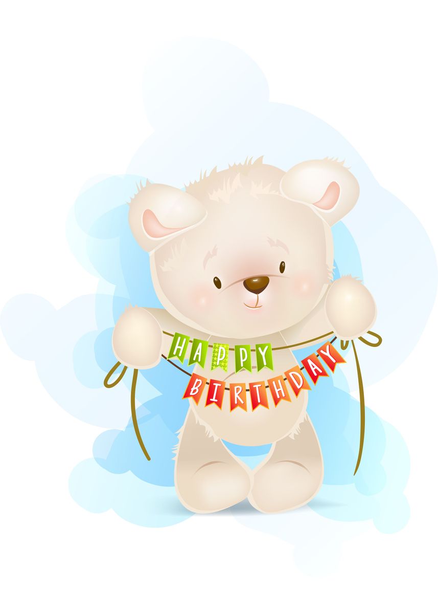 'teddy bear' Poster, picture, metal print, paint by DianeFFlower | Displate